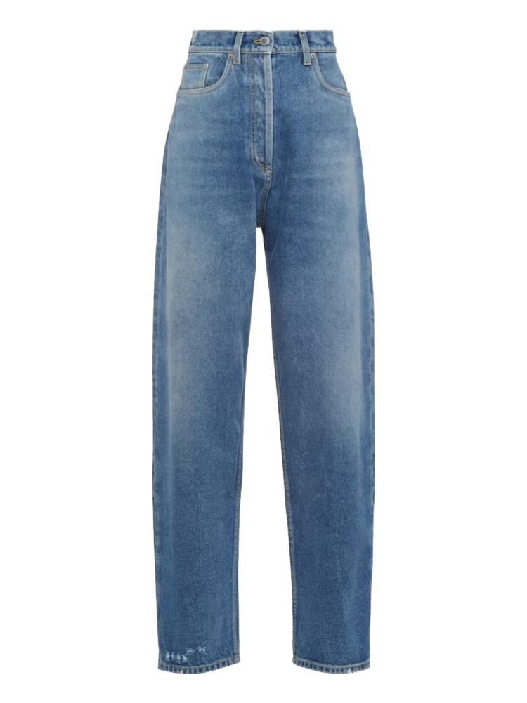 PRADA Prada High-Waisted Denim Jeans with Enamel Logo